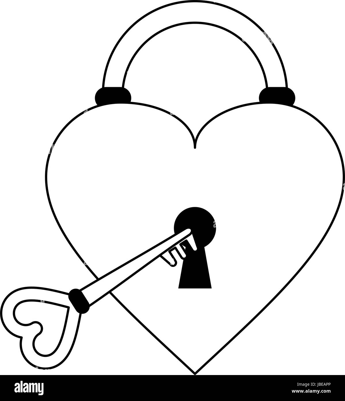 heart padlock silhouette illustration Stock Vector Image & Art - Alamy