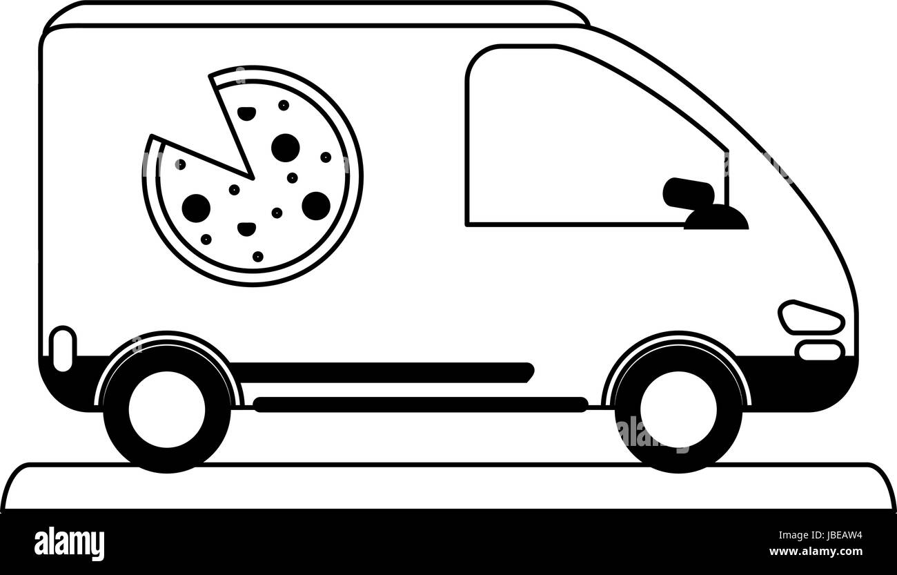 pizza car silhouette illustration Stock Vector Image & Art - Alamy