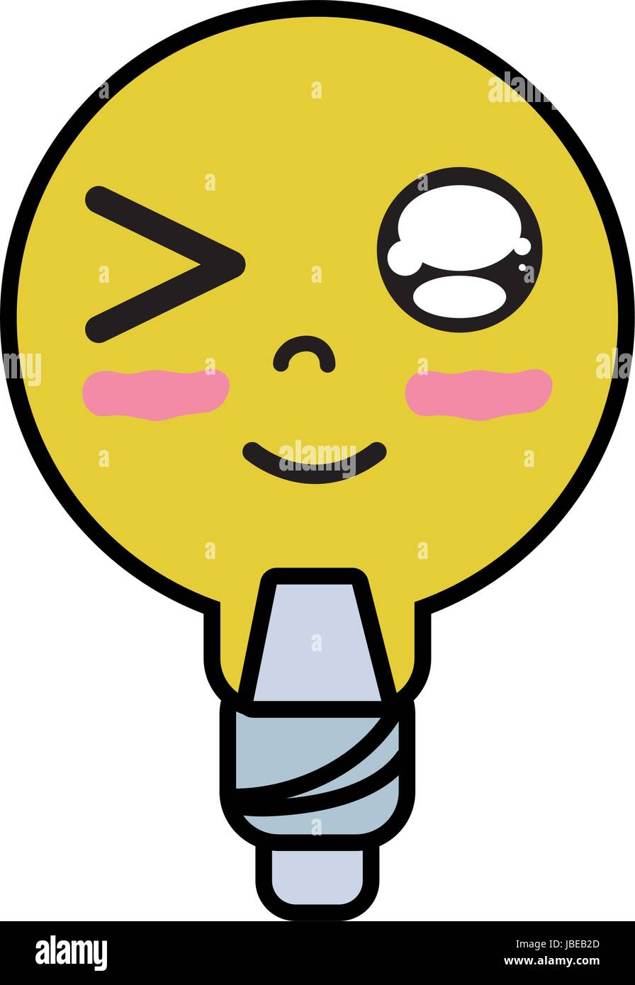 kawaii cute funny bulb energy Stock Vector Image & Art - Alamy