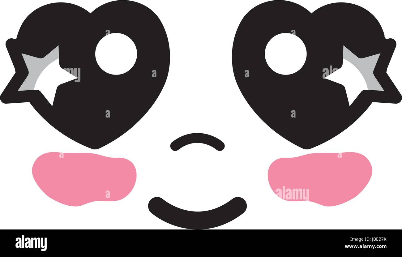 kawaii cute happy face expression Stock Vector Image & Art - Alamy