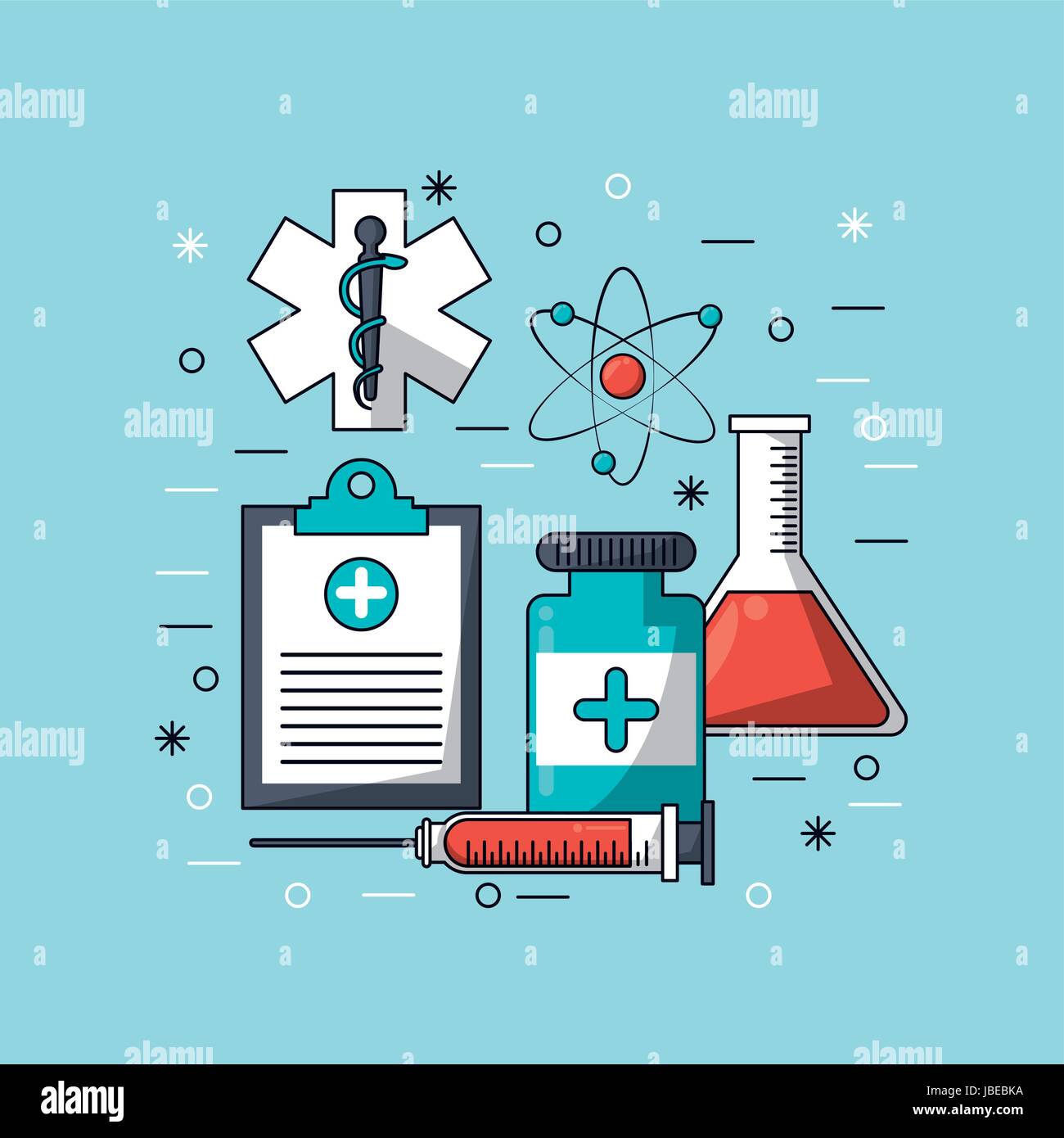color background with medical research symbols Stock Vector Image & Art ...