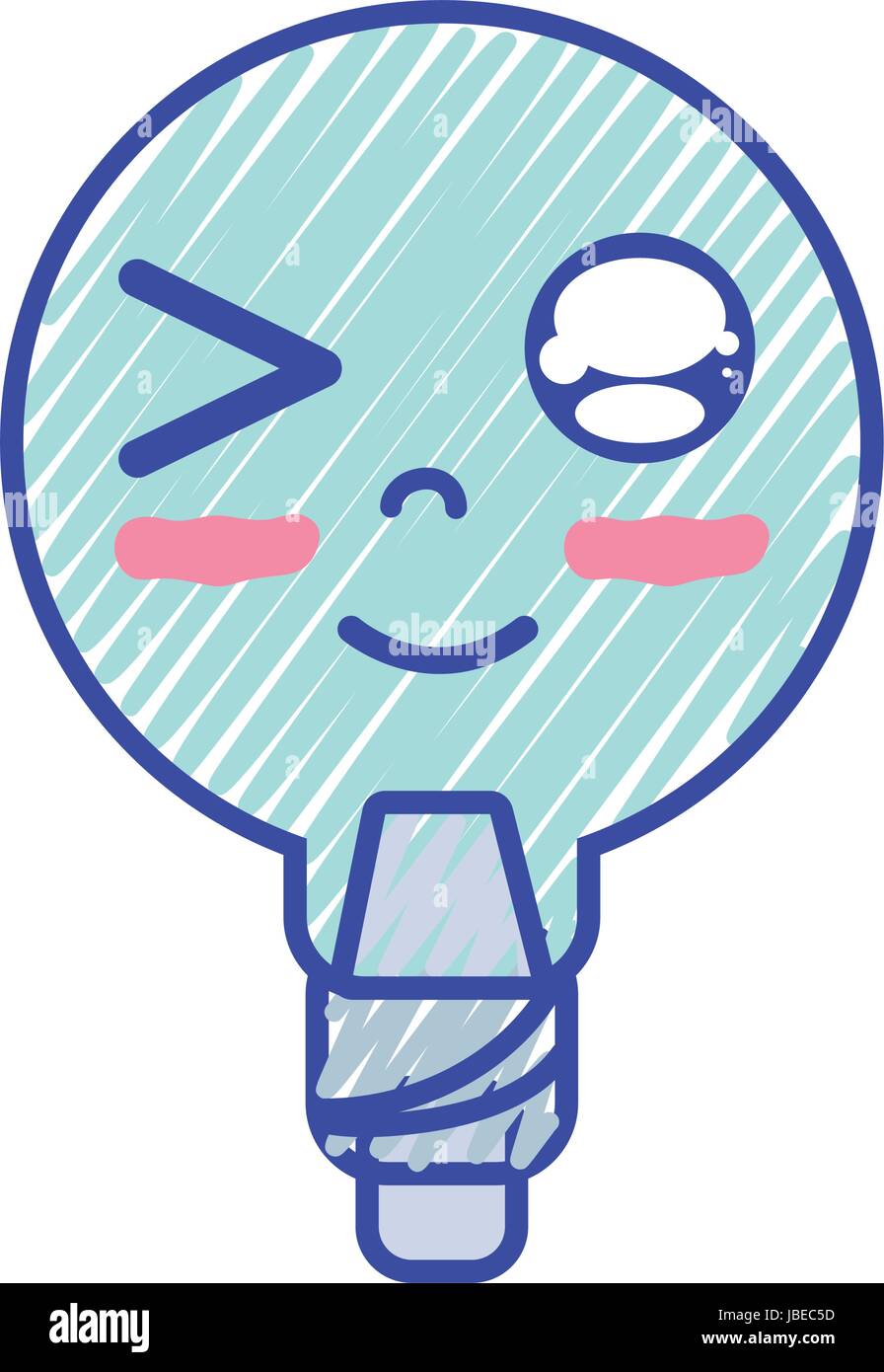 kawaii cute funny bulb energy Stock Vector Image & Art - Alamy