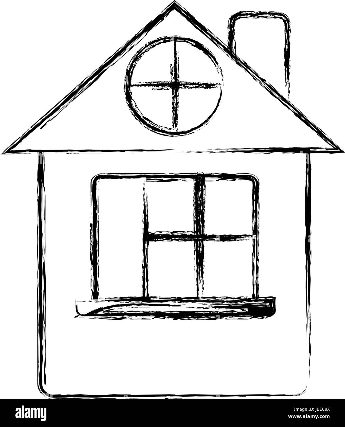 figure house with roof and window Stock Vector Image & Art - Alamy