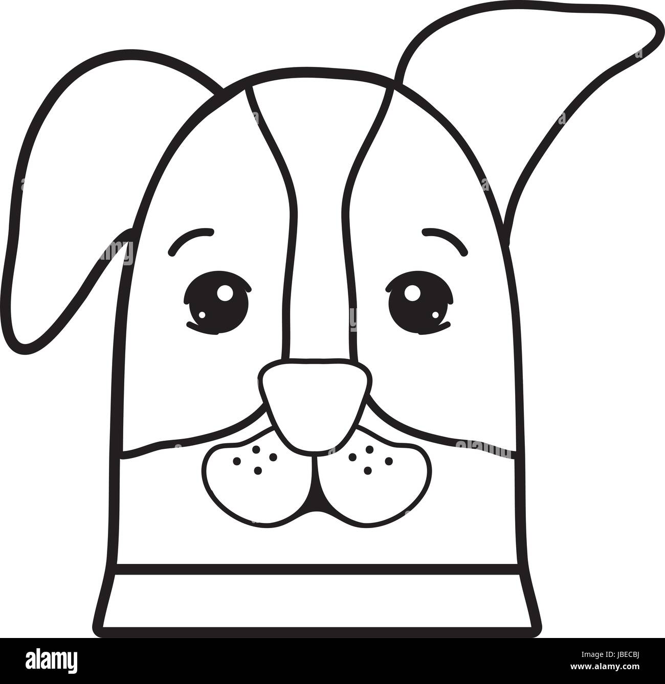 contour nice dog a domestic mammal animal Stock Vector Image & Art - Alamy