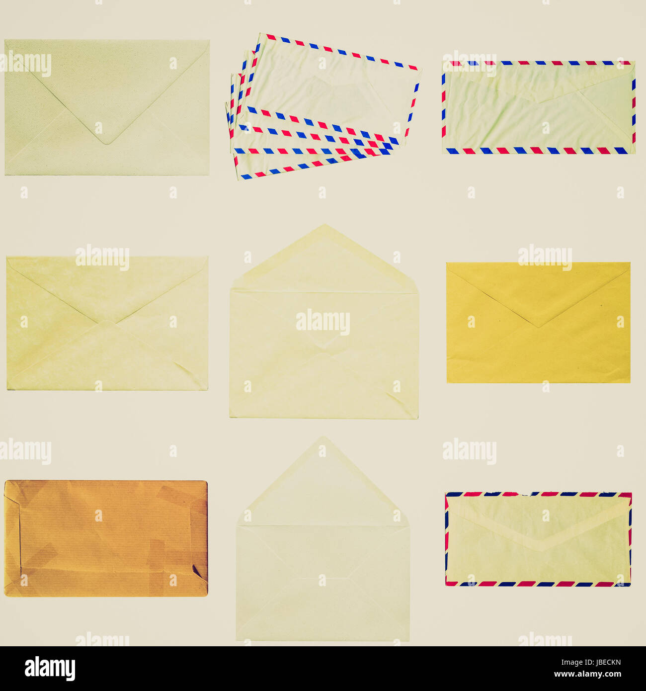 Vintage retro looking Collage of letter or small packet envelope ...