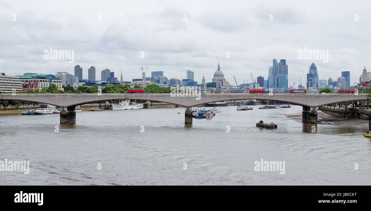 Panoramic view of River Thames London UK Stock Photo - Alamy