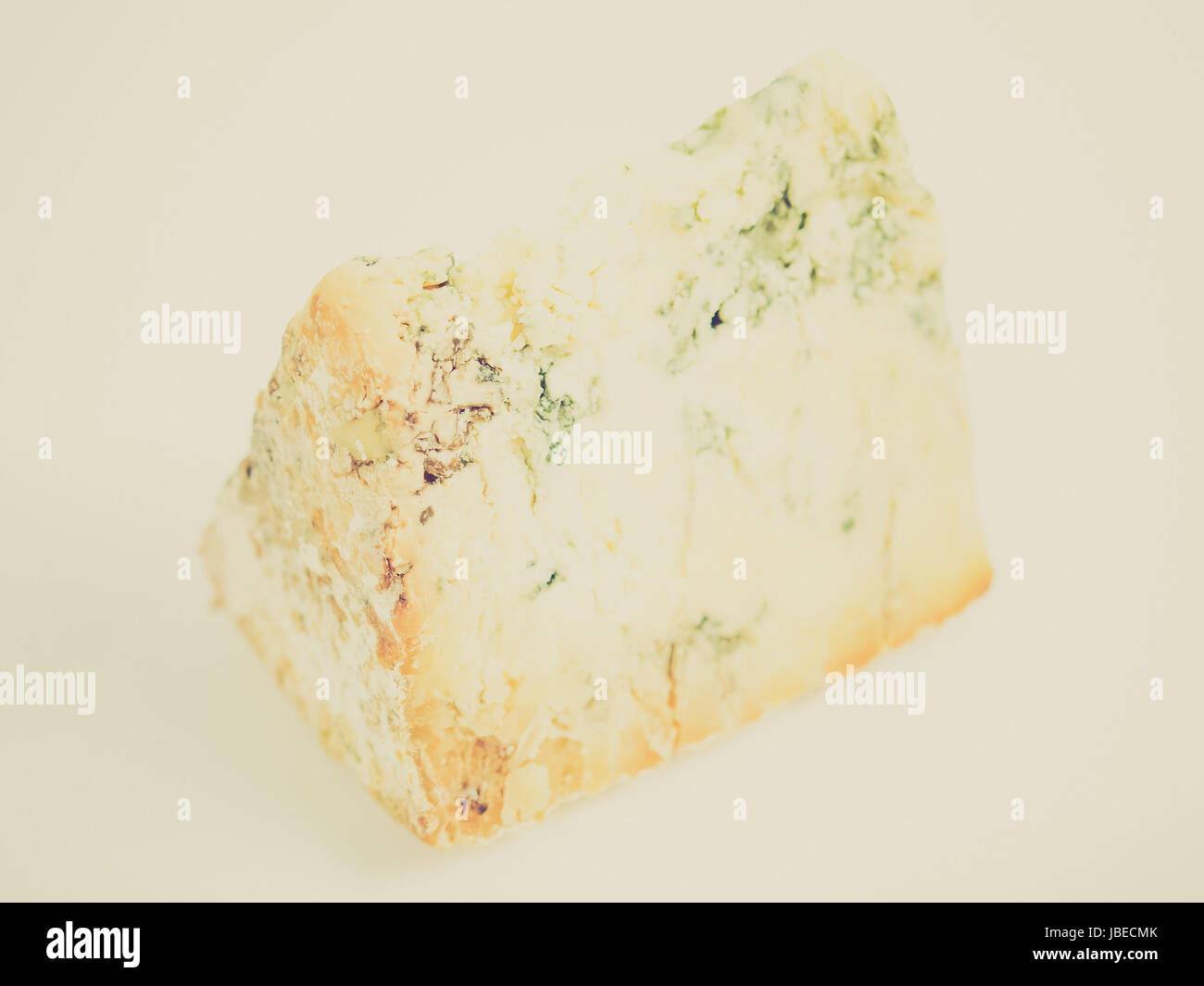 Vintage retro looking Blue Stilton cheese, traditional fine British ...