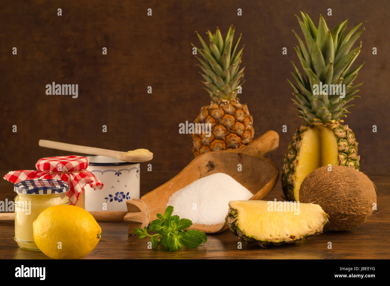 pineapple compote jar Stock Photo - Alamy