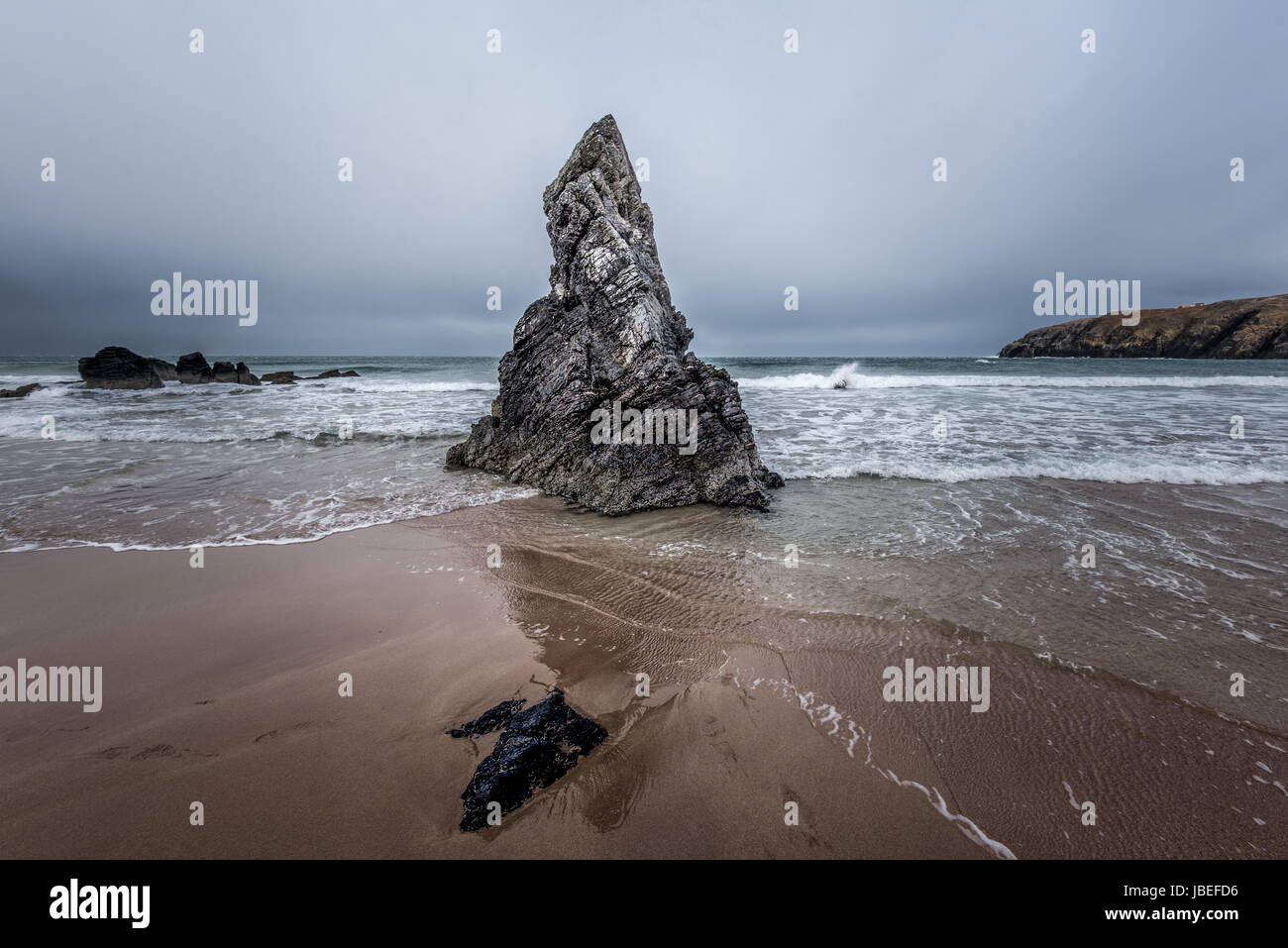 rock on a beach in durness north of scotland Stock Photo - Alamy