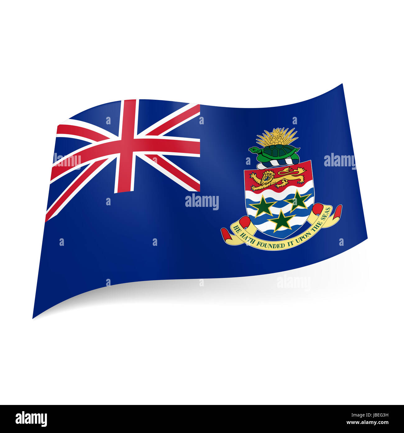 Flag of Overseas British territory - Cayman Islands. National coat-of ...