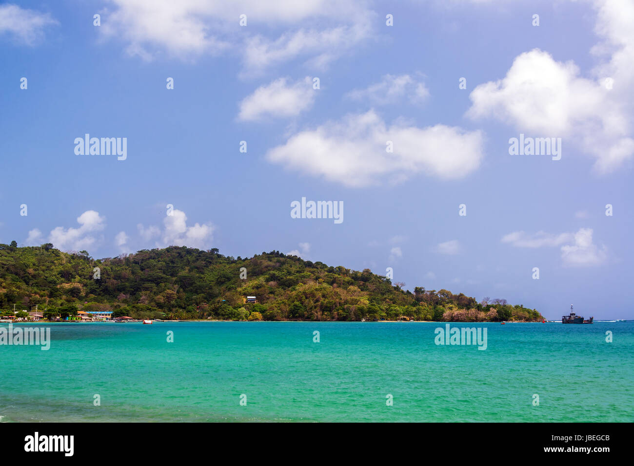 Caribbean Sea view in the town of Sapzurro in Choco, Colombia Stock ...