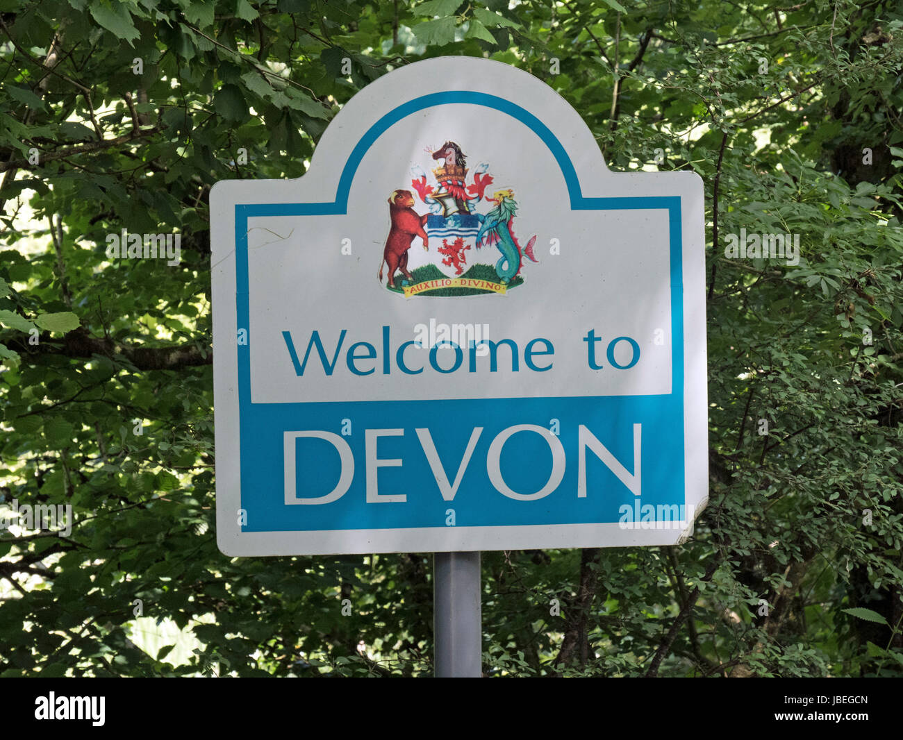 Welcome to Devon sign Stock Photo - Alamy