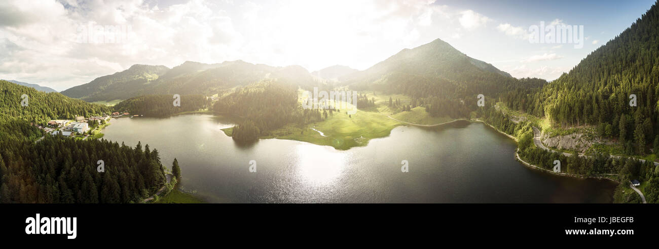 aerial of spitzingsee in bavaria Stock Photo - Alamy