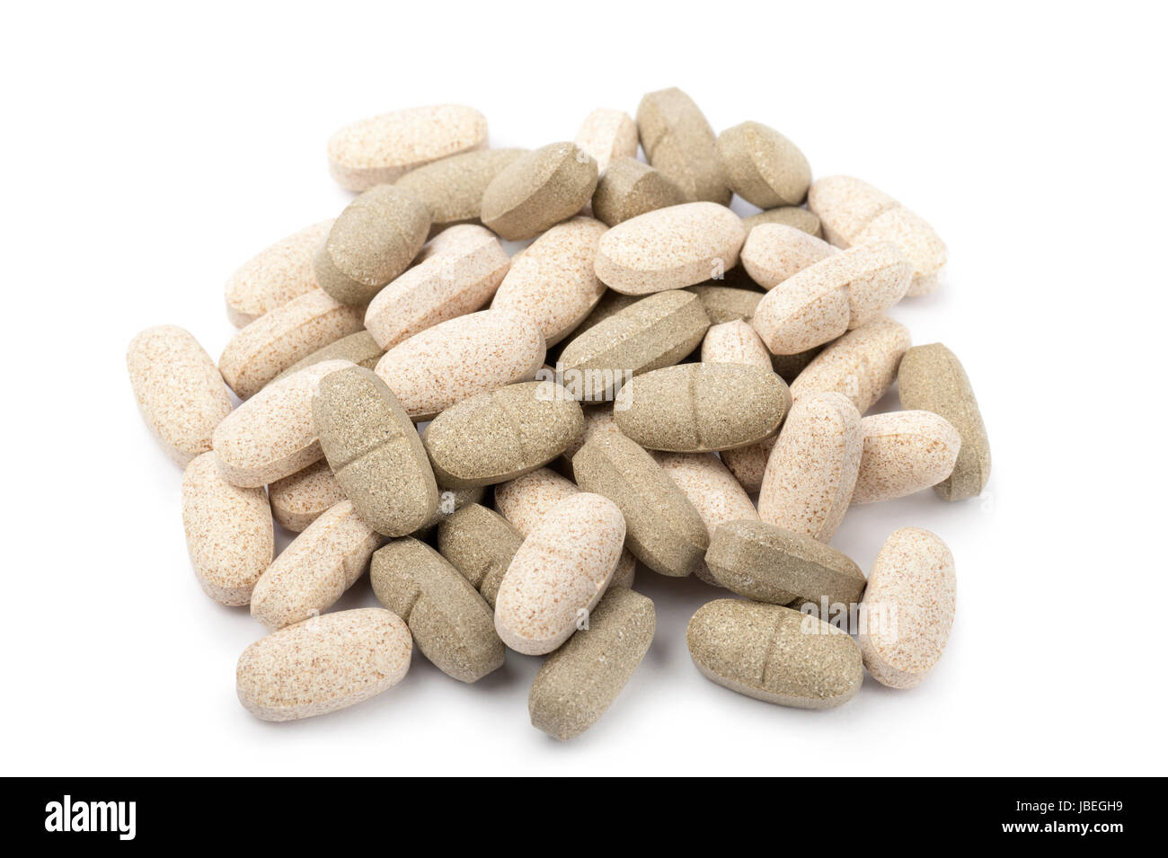bunch of vitamin supplements tablets on white background Stock Photo ...