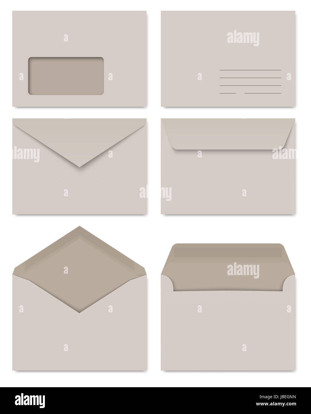 collection - envelopes gray Stock Photo - Alamy