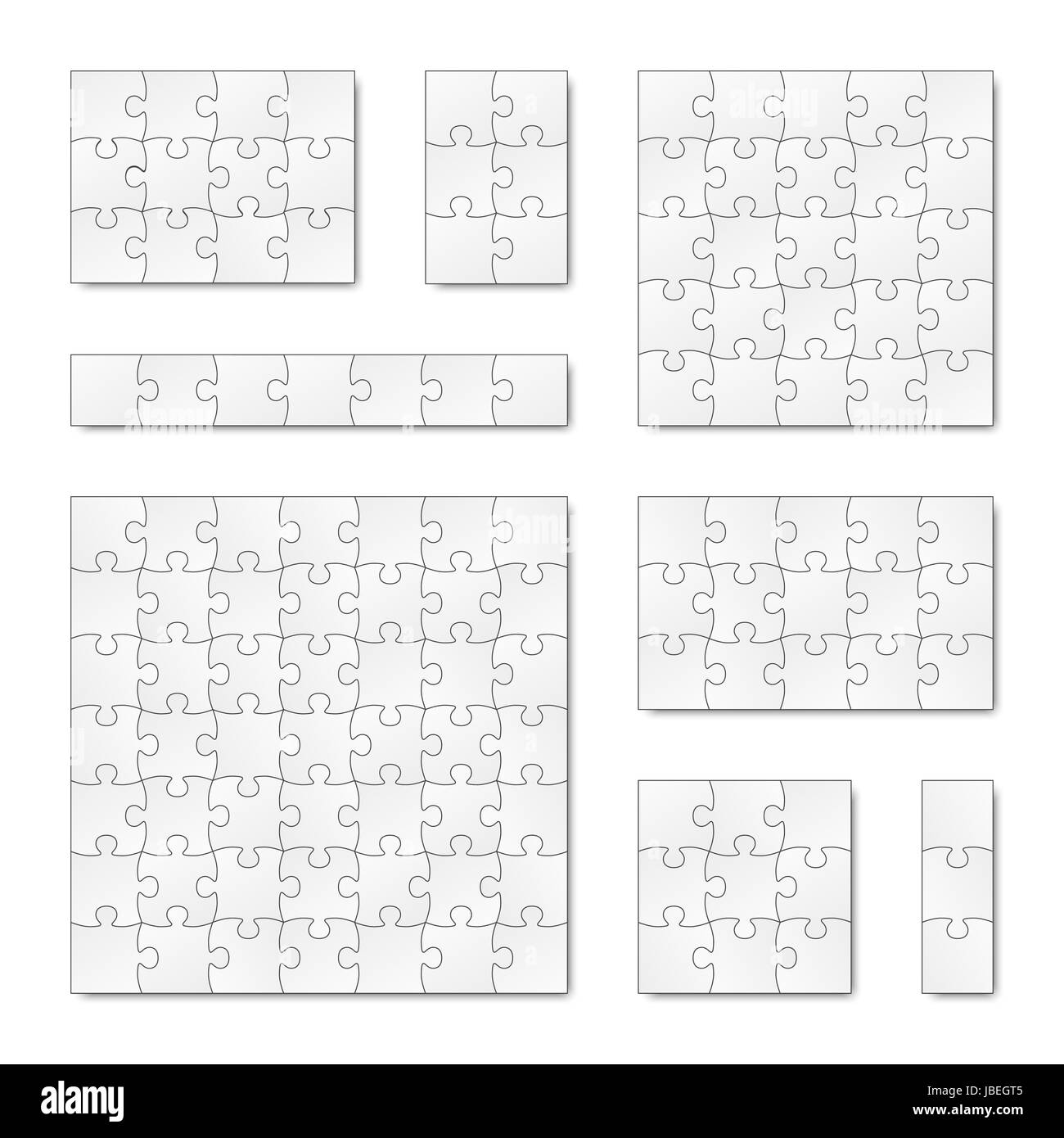 collection - puzzle templates Stock Photo - Alamy