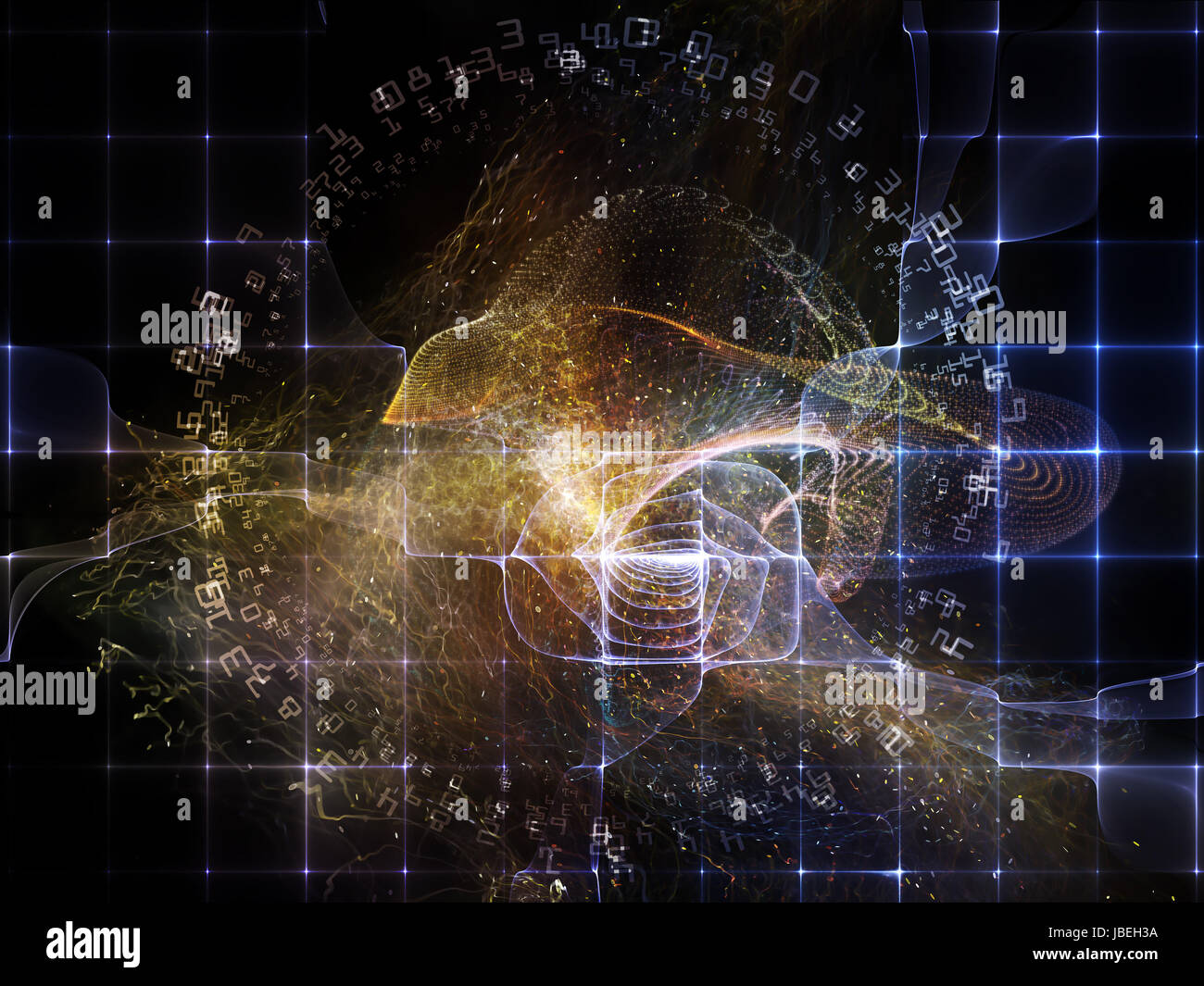 Number in Space series. Background design of numbers, fractal textures ...