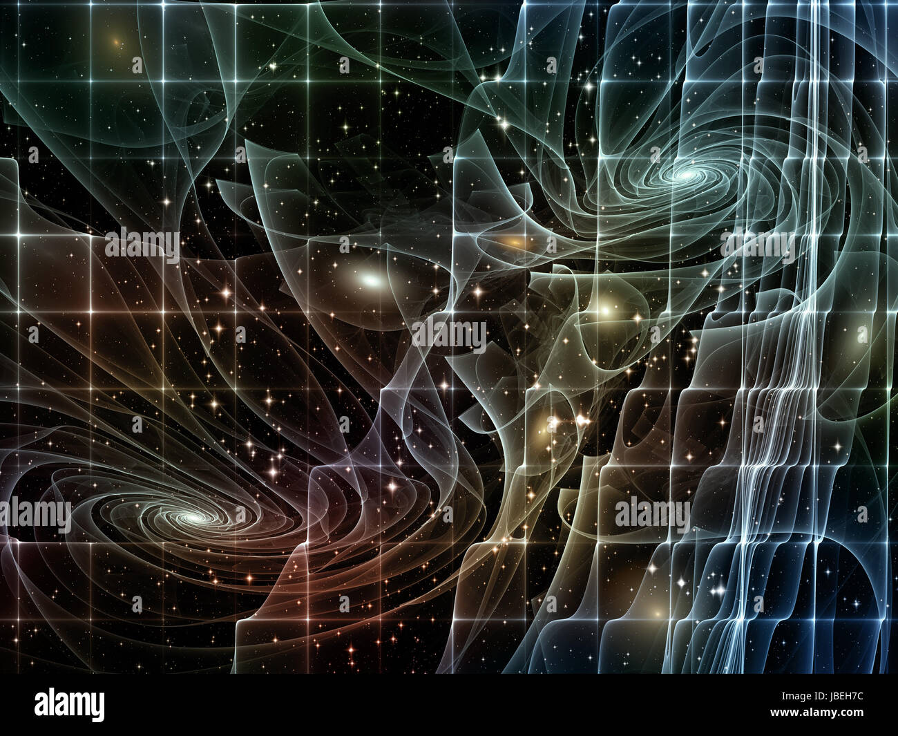 Geometry of Space series. Design composed of conceptual grids, curves ...