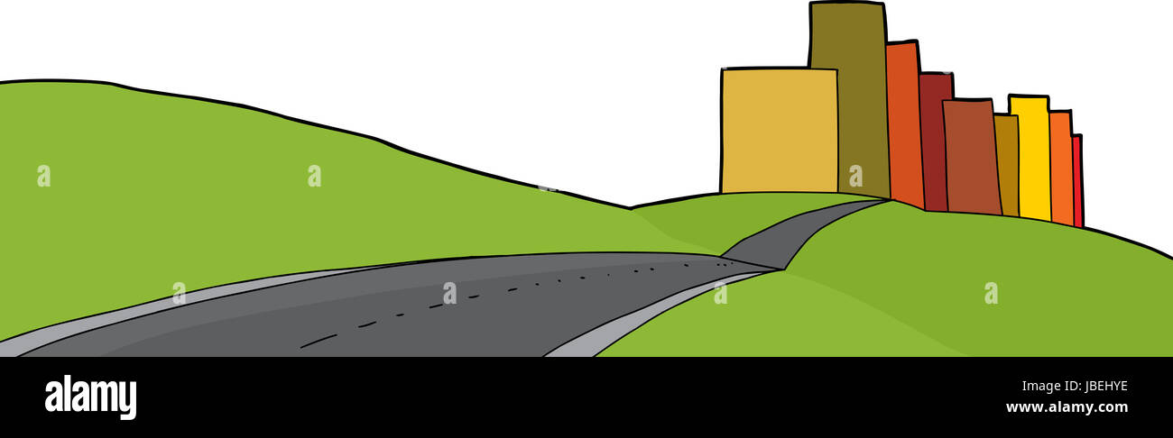 Hand drawn cartoon winding road hi-res stock photography and images - Alamy