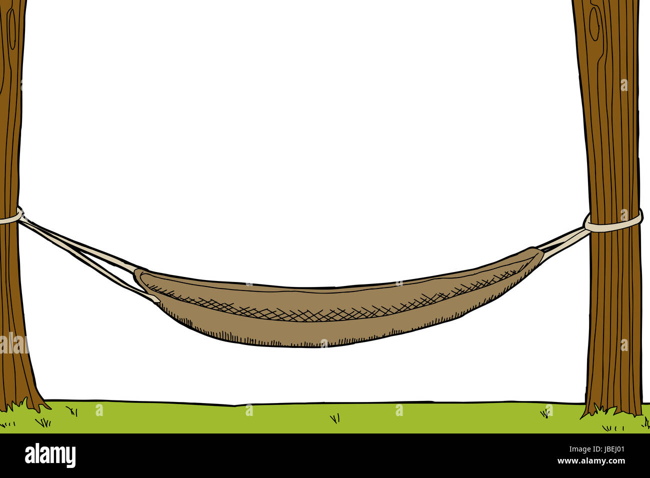 Isolated empty hammock with trees and grass Stock Photo - Alamy