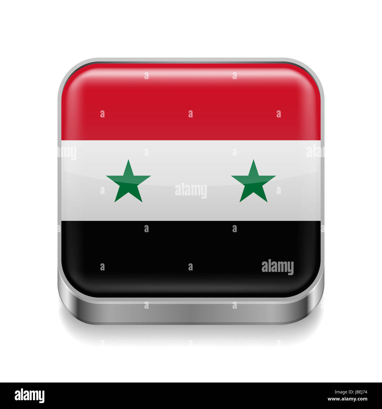 Metal square icon with Syrian flag colors Stock Photo - Alamy