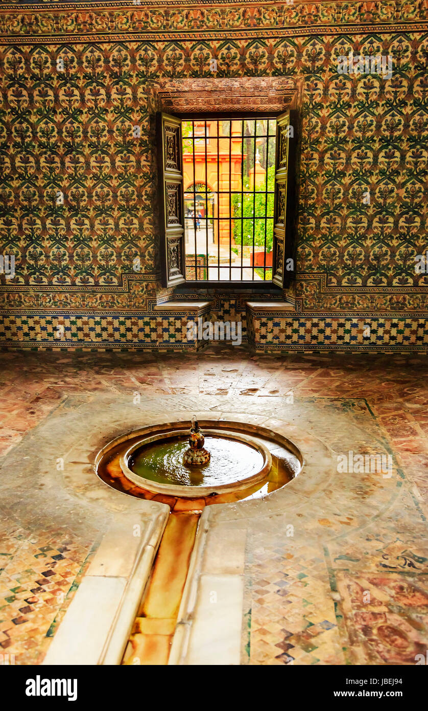 Fountain Mosaic Pavilion Garden Alcazar Royal Palace Seville Andalusia ...