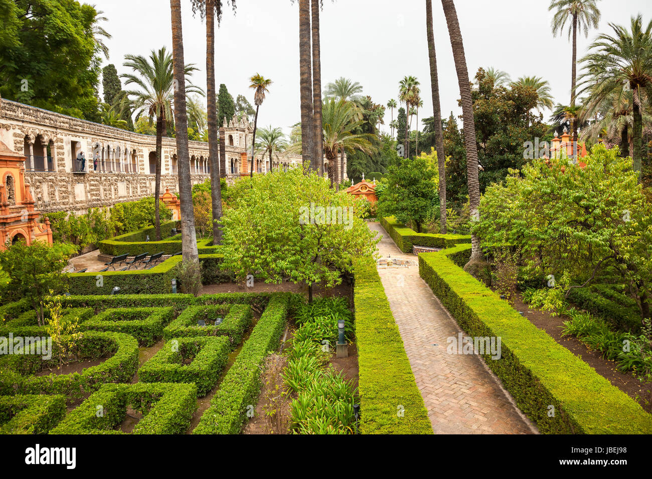 Walls Garden Alcazar Royal Palace Seville Andalusia Spain. Originally a ...