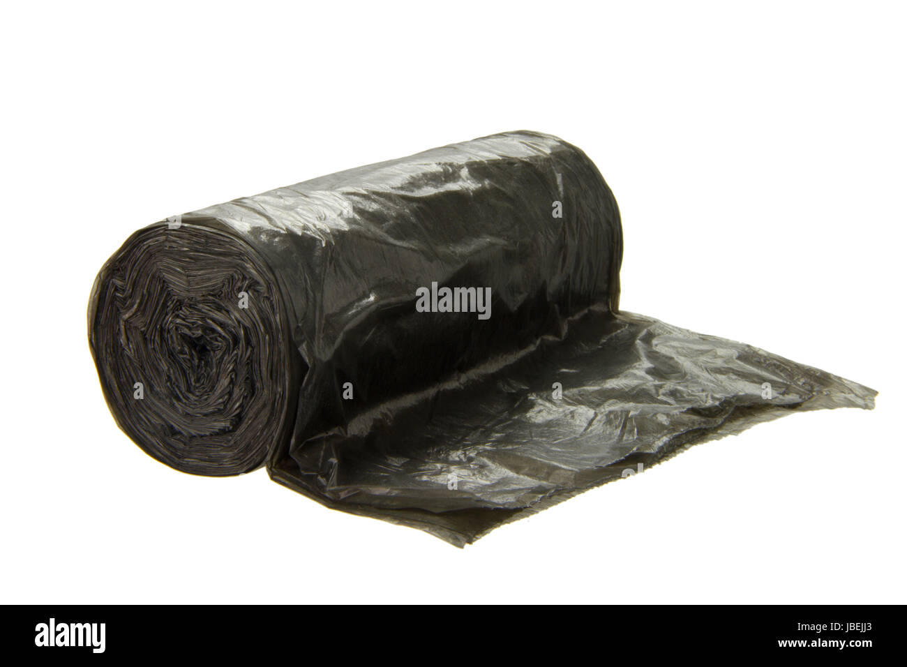 a roll of plastic garbage bag isolated on the white background Stock ...