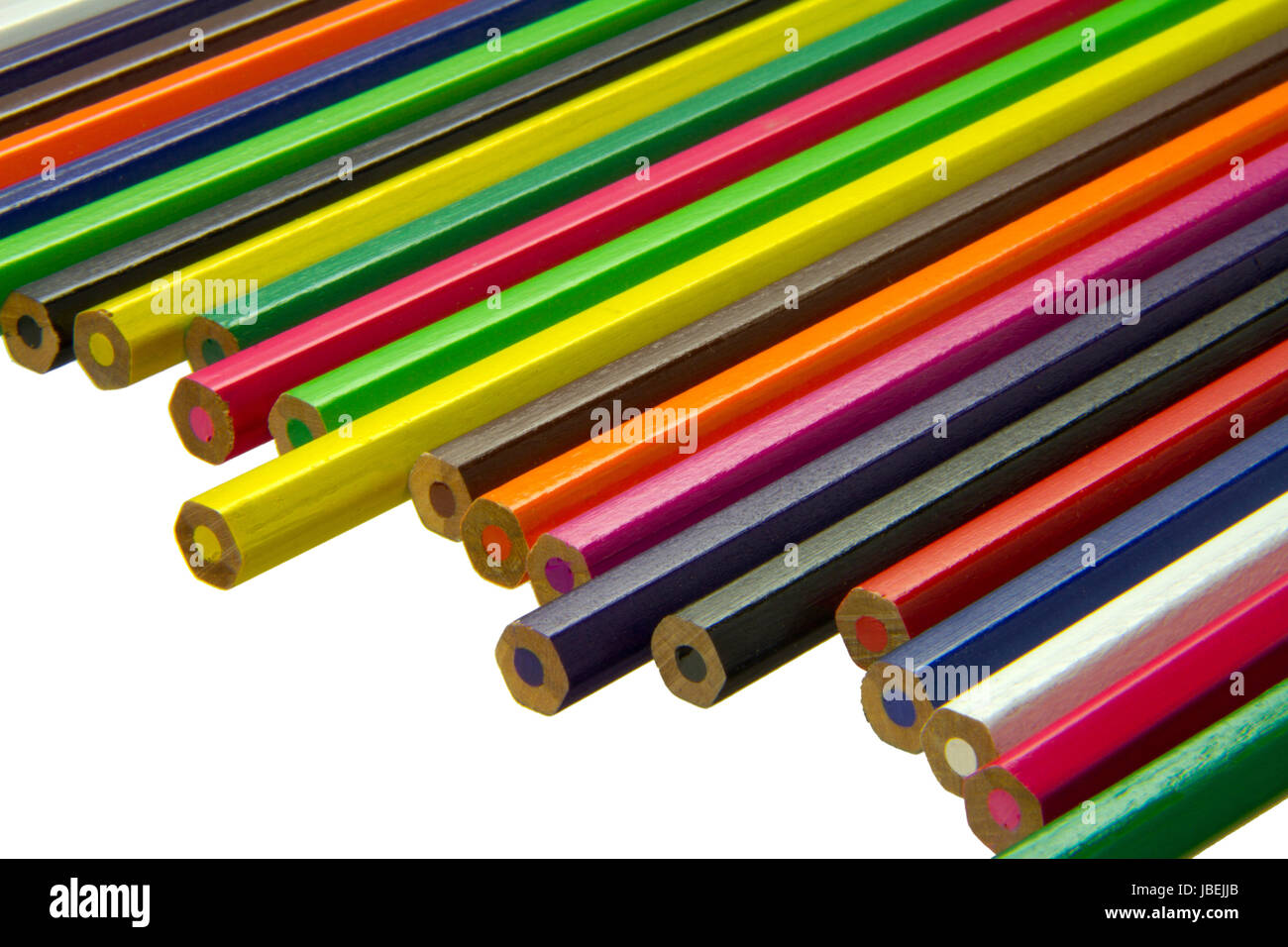 many colored pencil isolated on the white background Stock Photo - Alamy