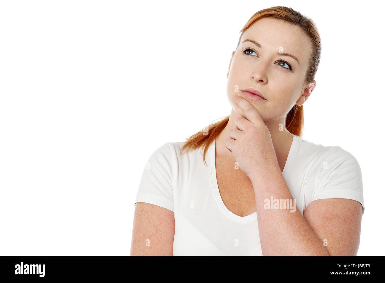 Serious lady thinking something hi-res stock photography and images - Alamy