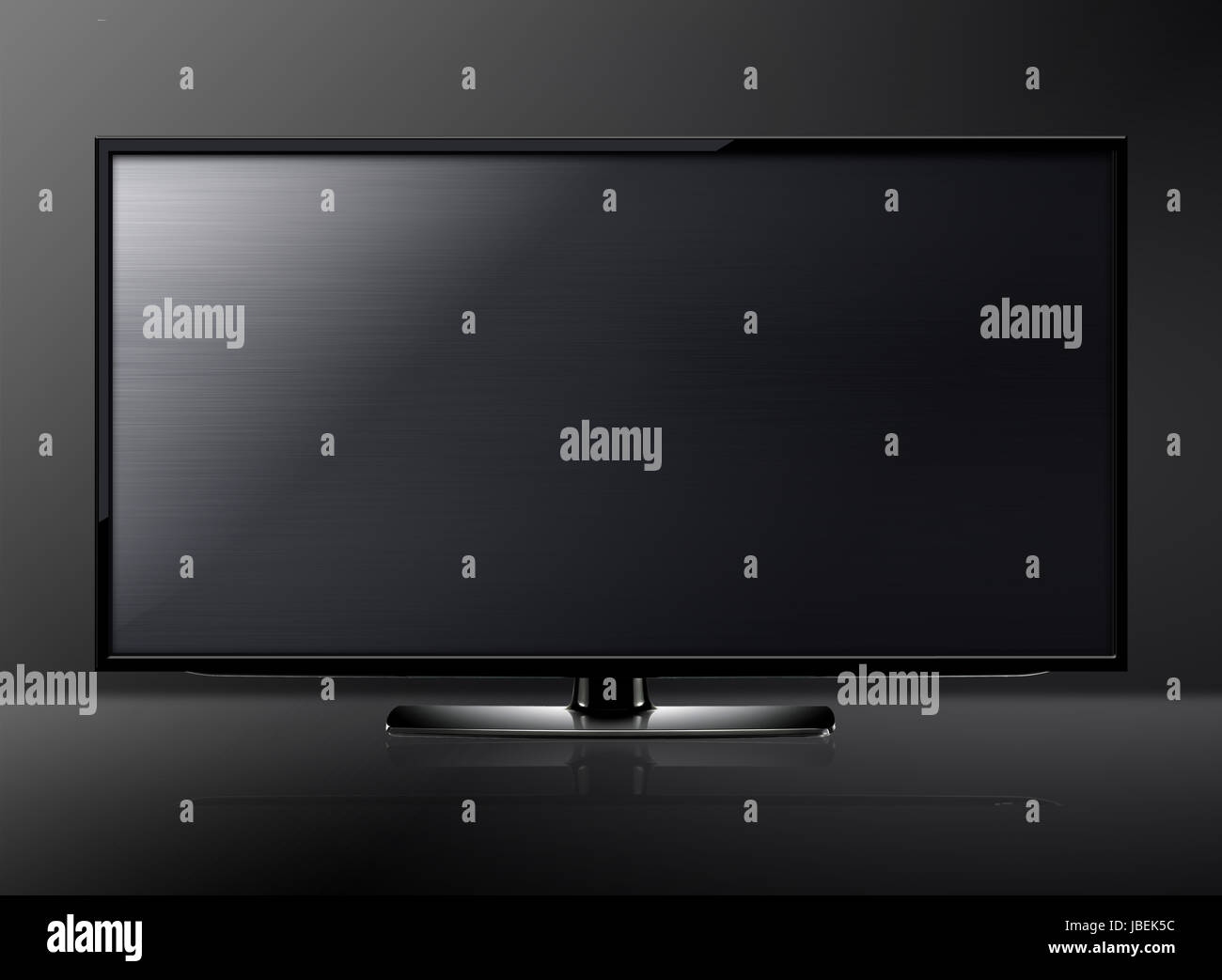 Black LCD tv screen hanging on a wall . (with clipping work path Stock ...