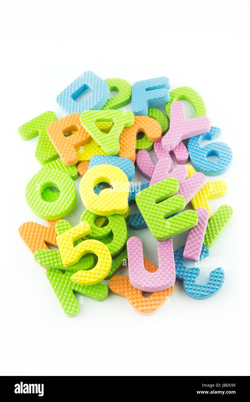 colorful alphabet letters on white background Stock Photo - Alamy