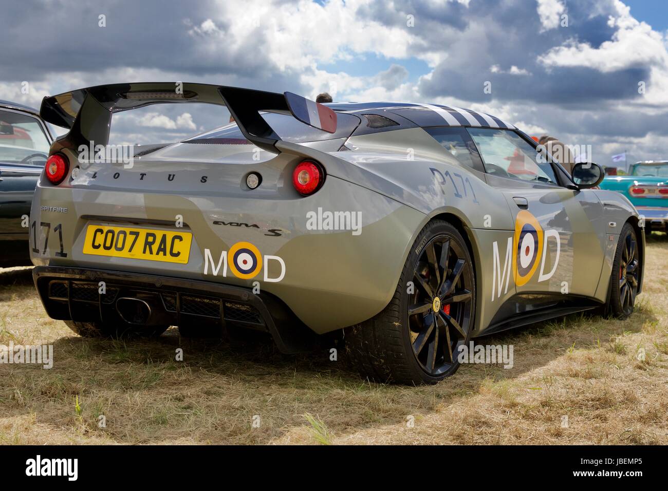 Lotus Evora S with a custom Spitfire graphics Stock Photo - Alamy