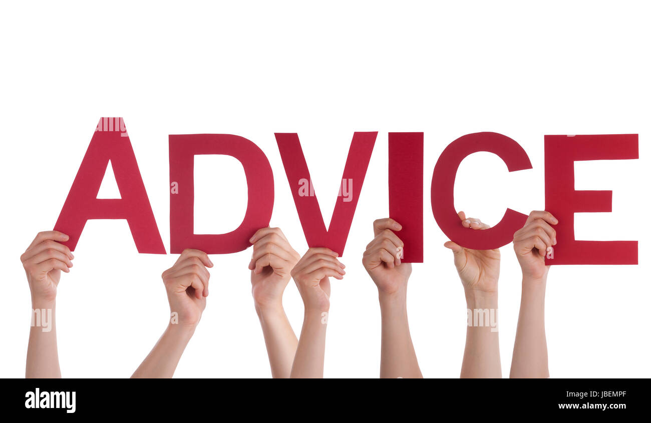 Many People Holding the Red Word Advice, Isolated Stock Photo - Alamy