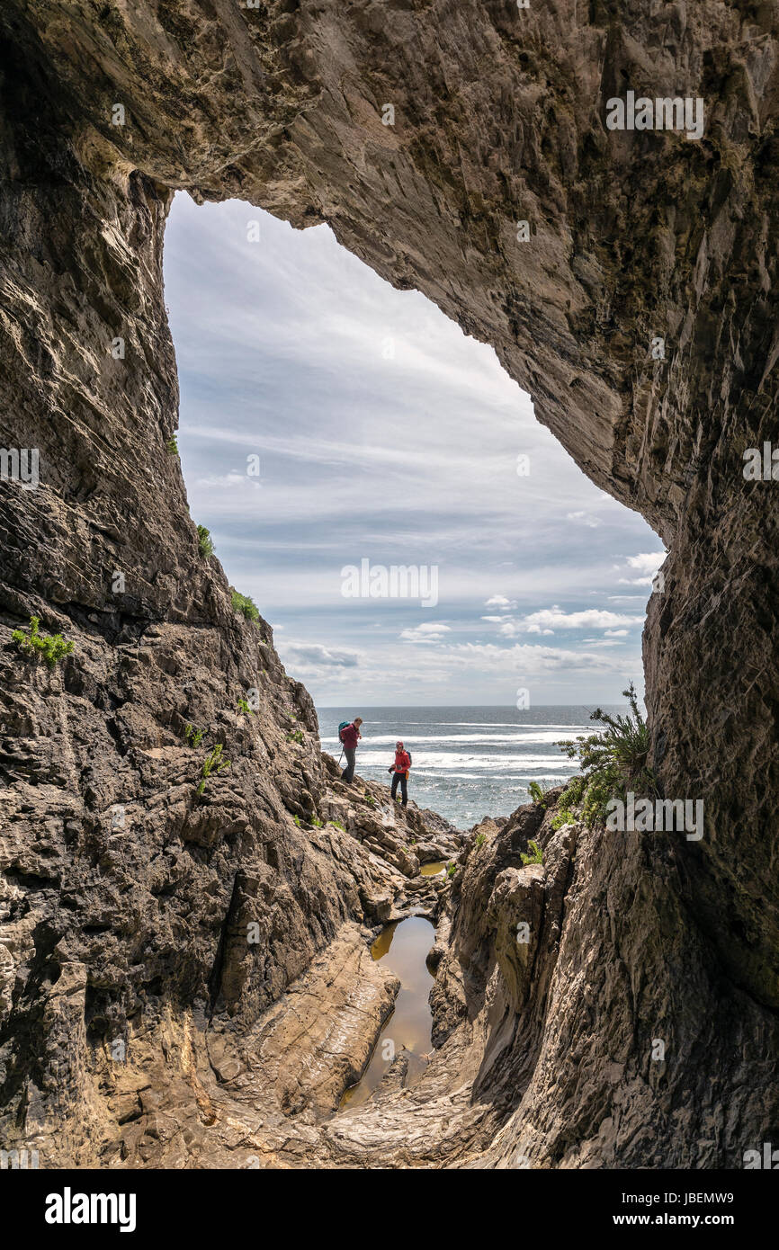 Entrance to archaeological site of Paviland Cave where the Red Lady ...
