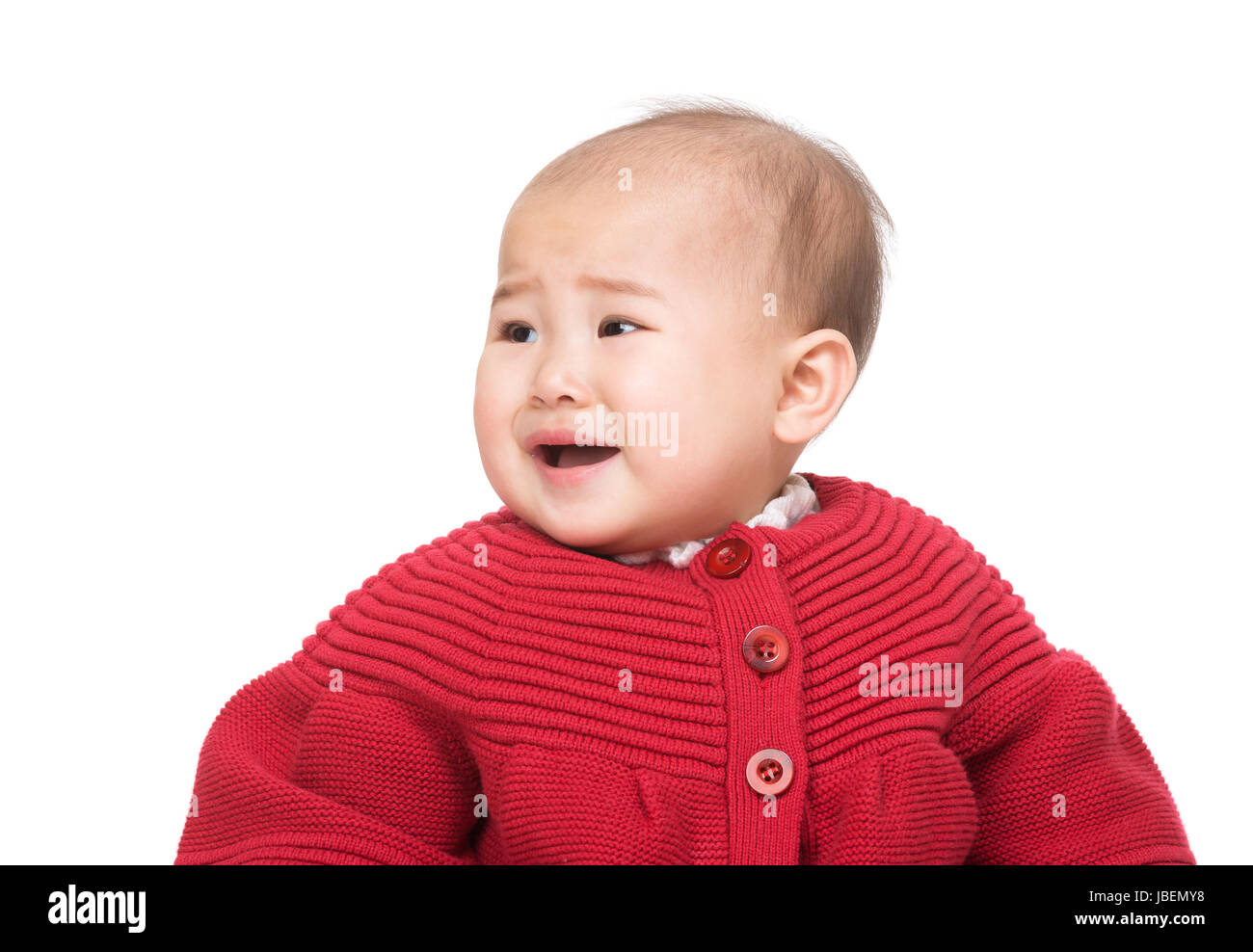 Asia baby girl feeling sad Stock Photo - Alamy