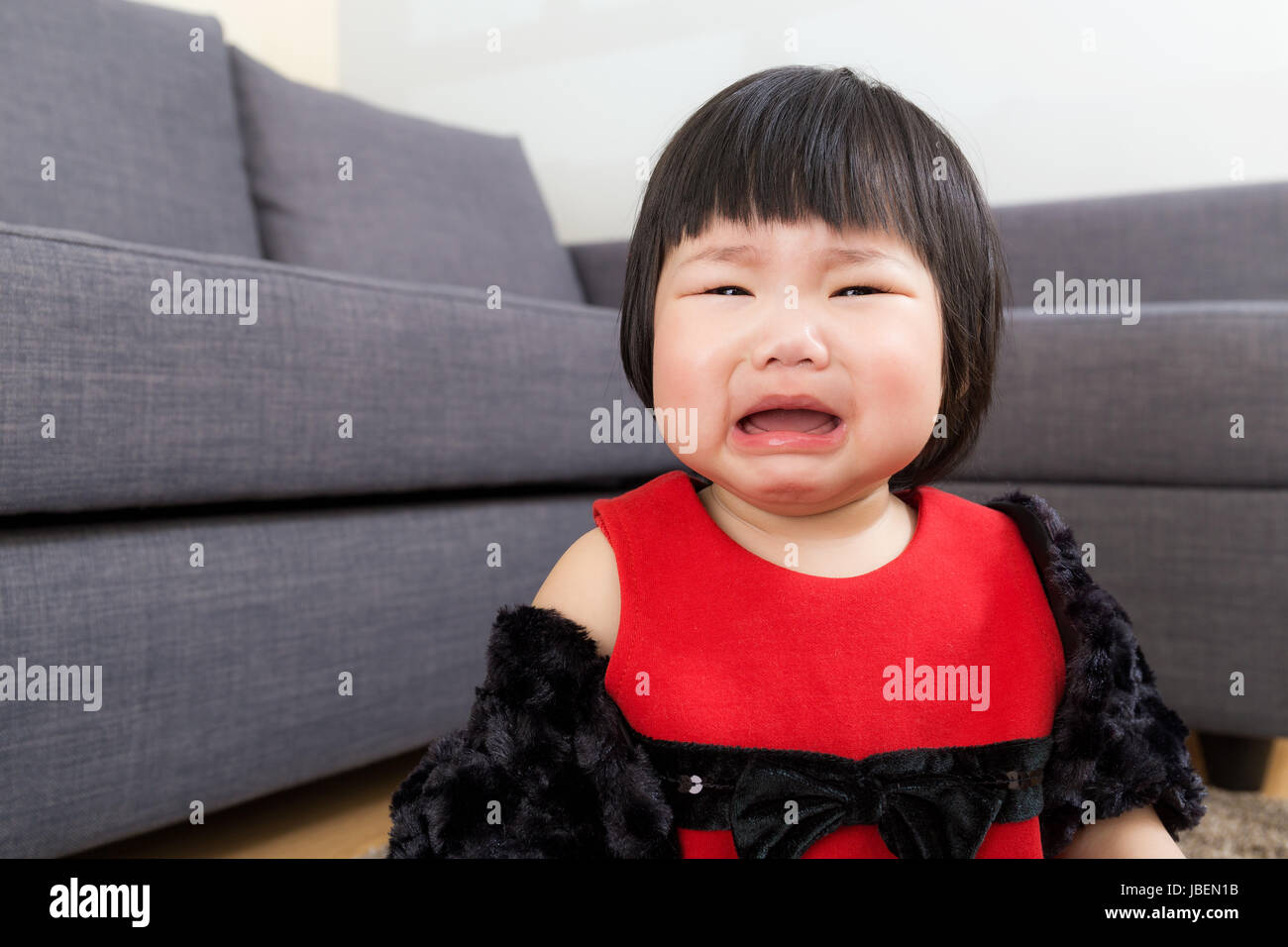 Asian baby girl crying Stock Photo - Alamy