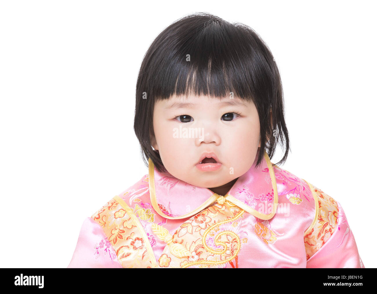 Chinese baby girl isolated Stock Photo - Alamy