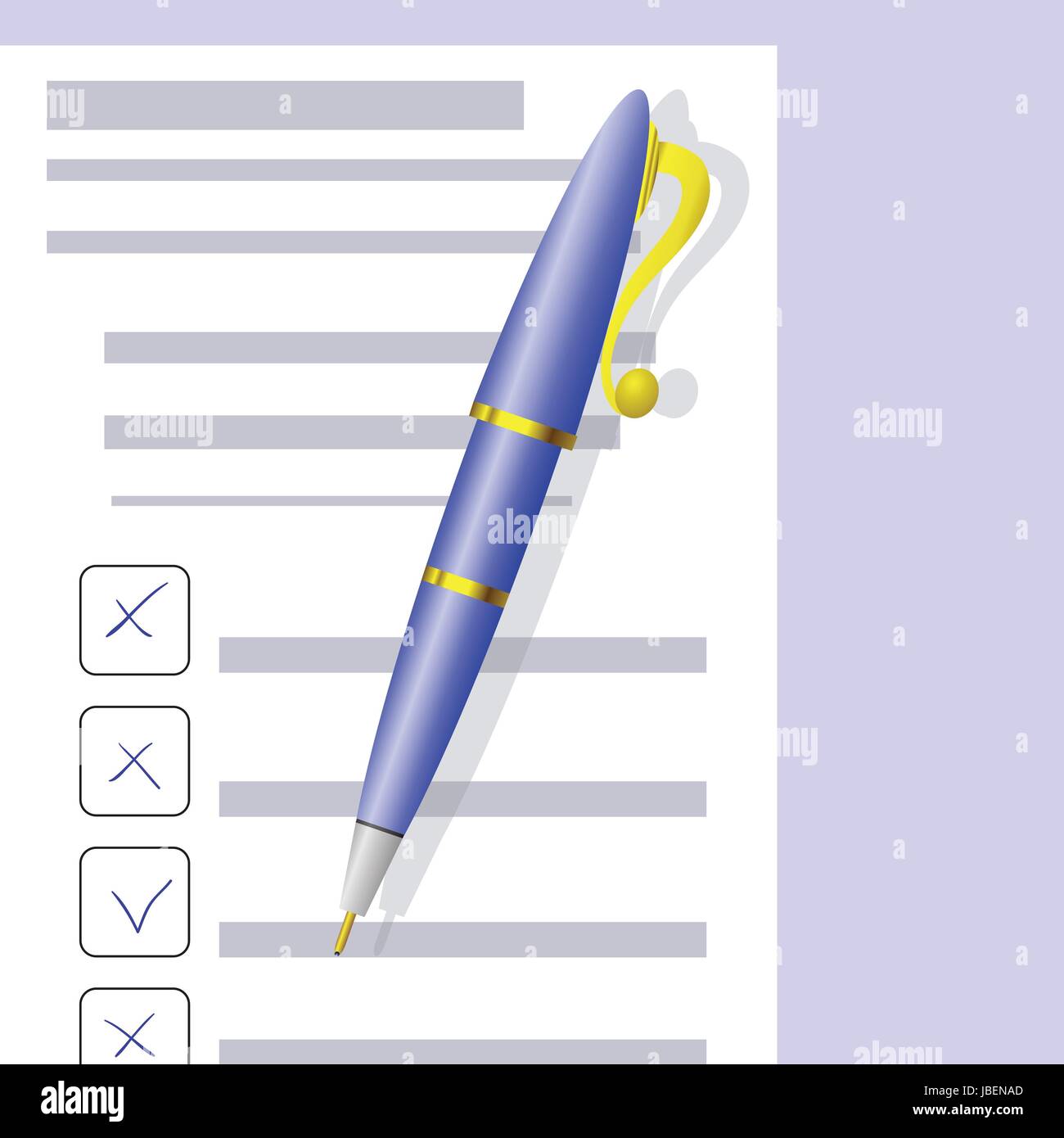 colorful illustration with Checklist and Pen for your design Stock ...