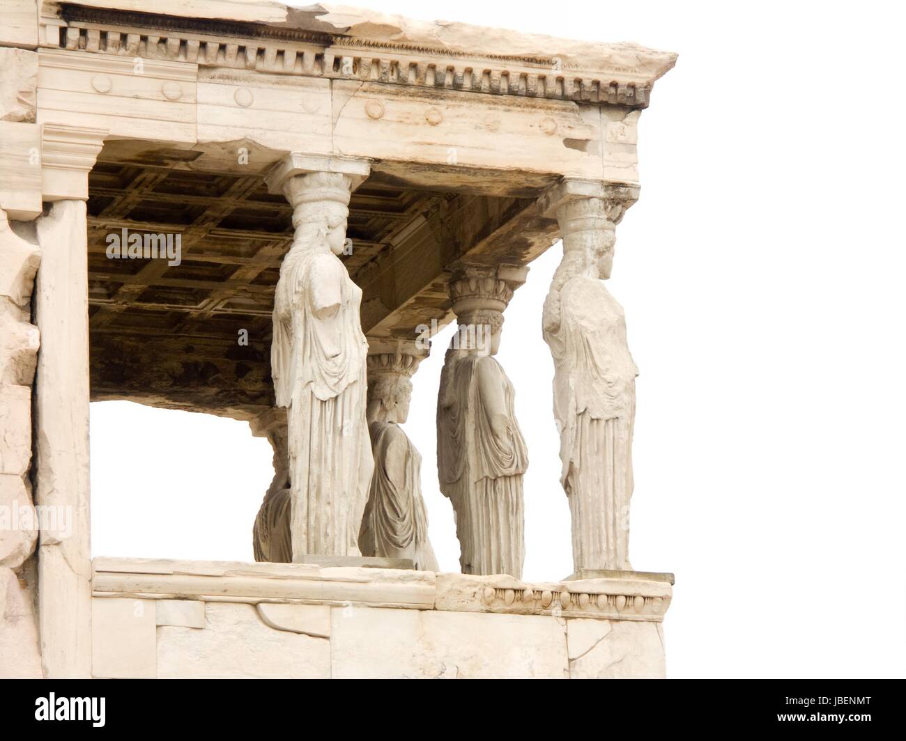 Parthenon temple on Acropolis, Athens, Greece on white background Stock ...