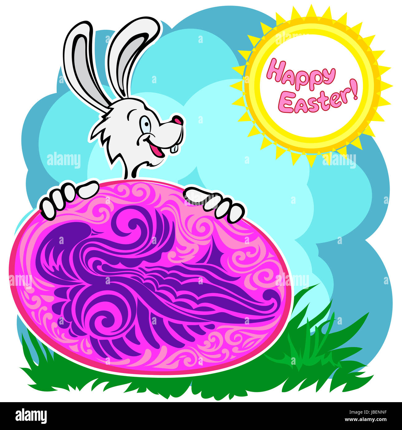 Cartoon Nature Sun Clouds Grass High Resolution Stock Photography and ...