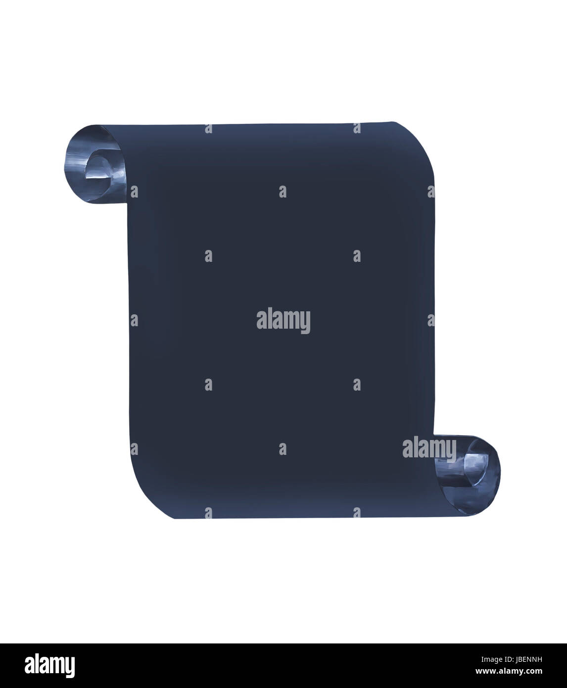 Black paper scroll isolated on white with clipping path Stock Photo - Alamy