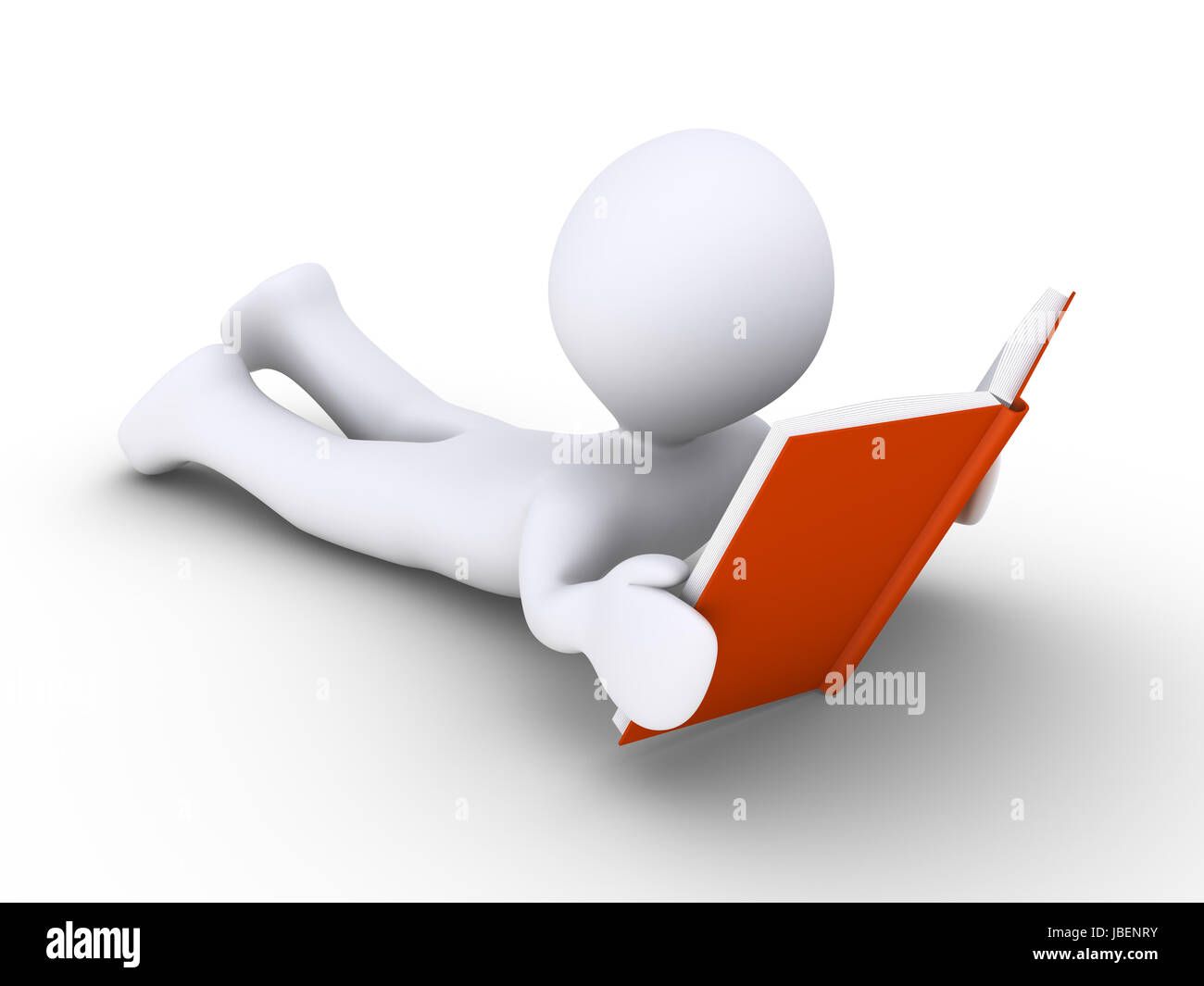 3d person relaxed is reading a book Stock Photo - Alamy