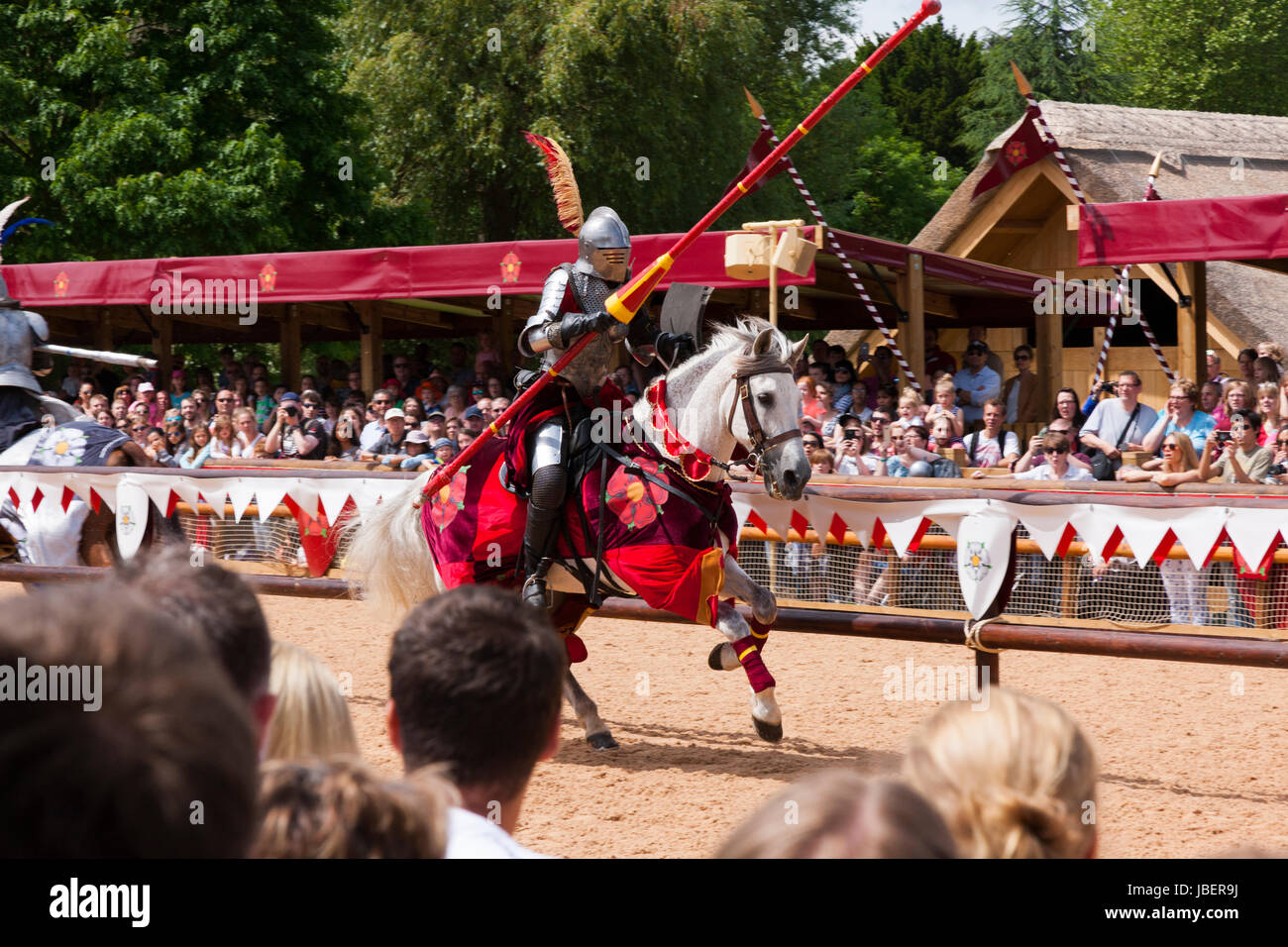 War of the Roses jousting battle re-enactment performed in front of an ...