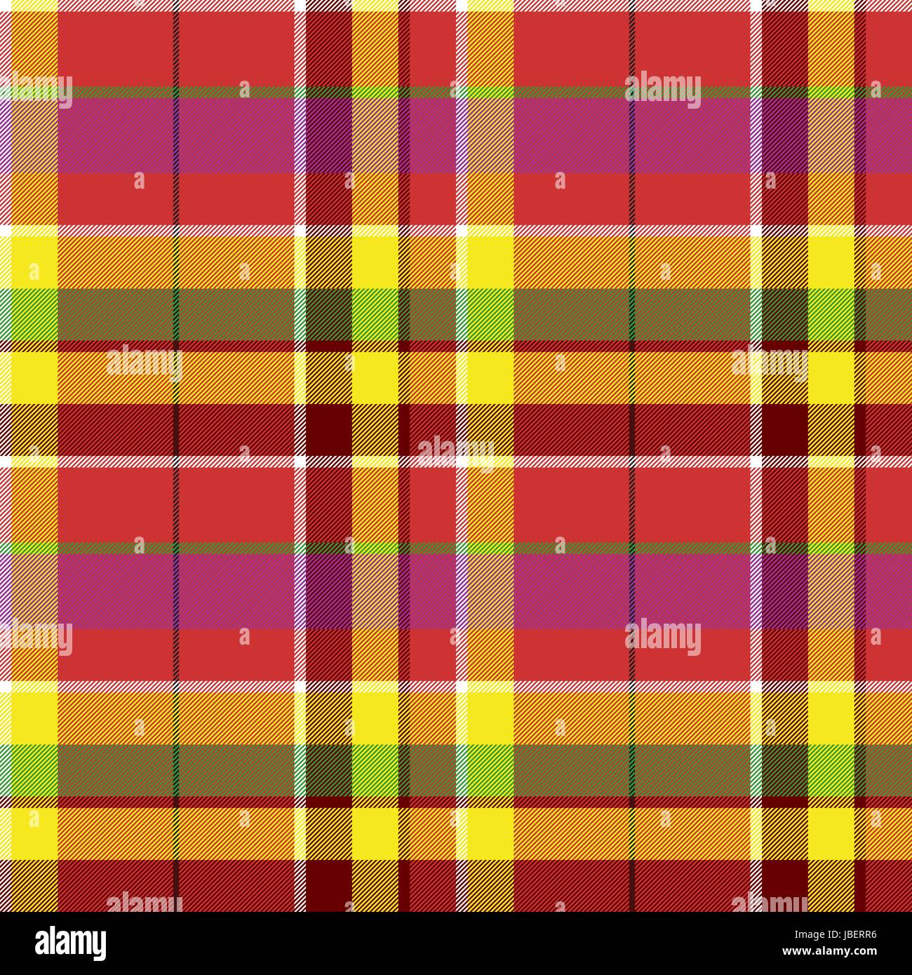 Madras colored plaid diagonal fabric texture seamless pattern. Vector ...