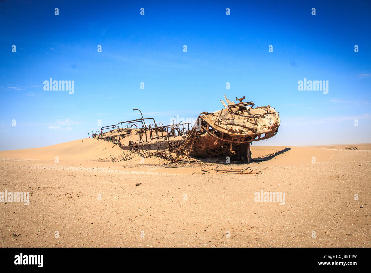 Stranded ship Eduard Bohlen in the Namib desert, Namibia Stock Photo ...