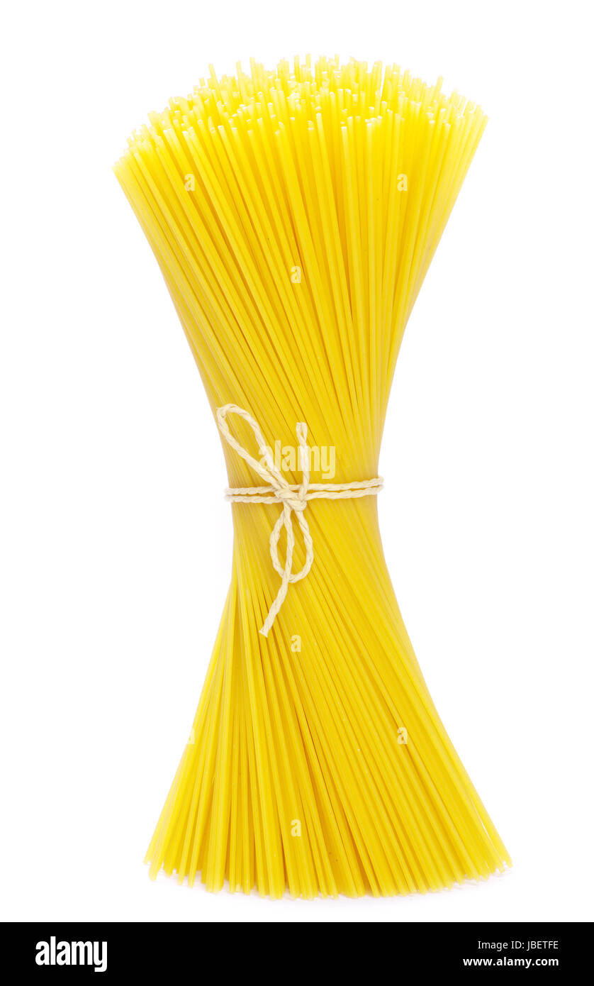 Bunch of spaghetti isolated on white background Stock Photo - Alamy