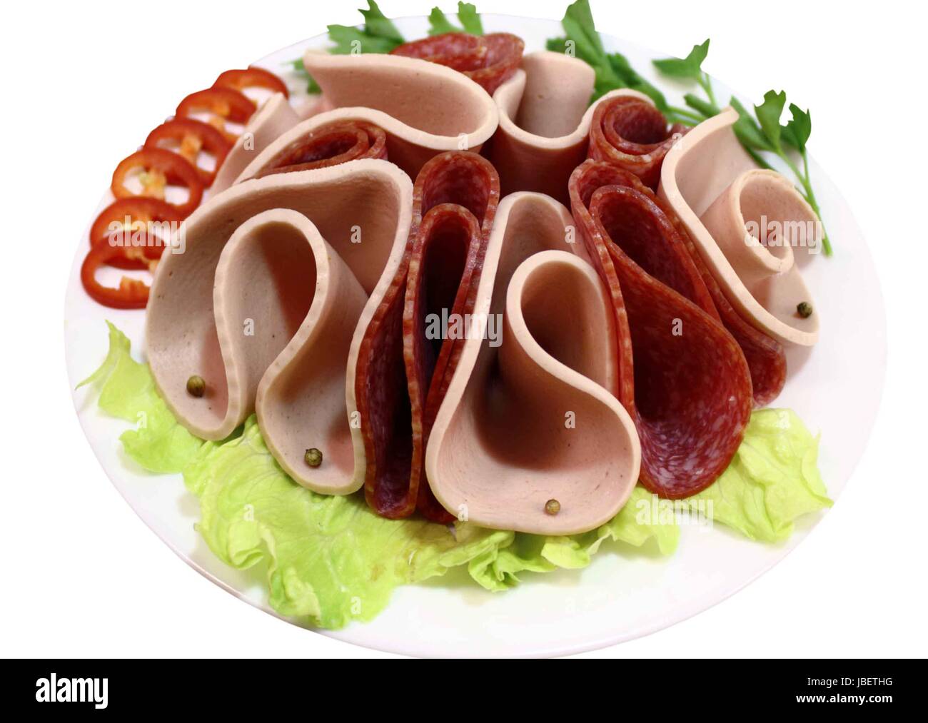 Extra cooked sausage and cold-smoked sausage Stock Photo - Alamy