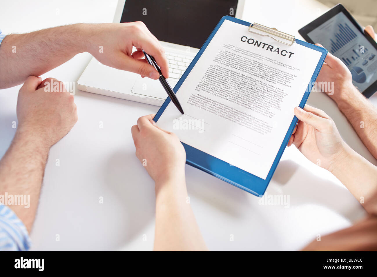 The process of signing new business contract Stock Photo - Alamy