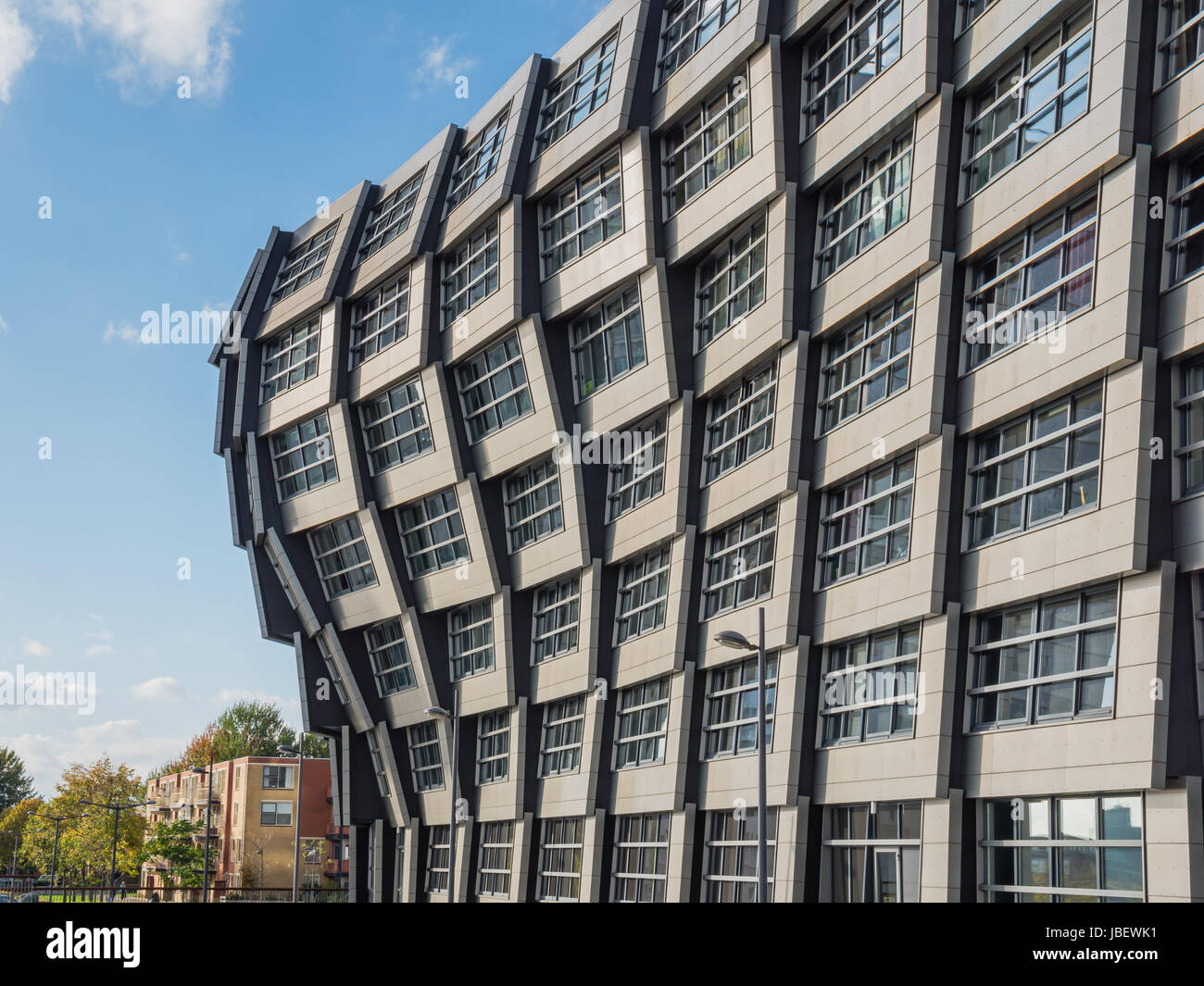 Apartment building appropriately called 'The Wave' in the modern city ...